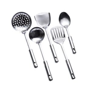 5 pcs stainless steel cookware cooking tools chef utensils stainless cookware stainless steel scoop stainless steel kitchen utensils kitchen spatula metal seven piece set