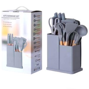 n&b kitchen cooking utensils (19 pieces, grey)