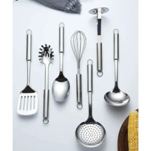 Cooking Utensils Set 8 Piece, Stainless Steel Kitchen Utensils Set with Utensil Holder, Kitchen Tool Set and Caddy