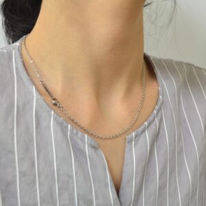 2MM Stainless steel chain necklace, Thin cable chain necklace for women men, Silver chains for necklace alone or pendant addition, 16-30 inch Available (20 inch)