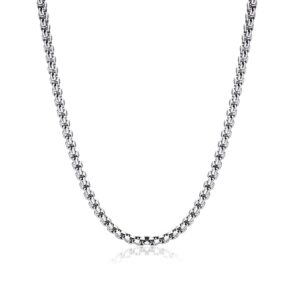 square rolo chain necklace 2mm 24inch stainless steel box chain jewelry for men & women