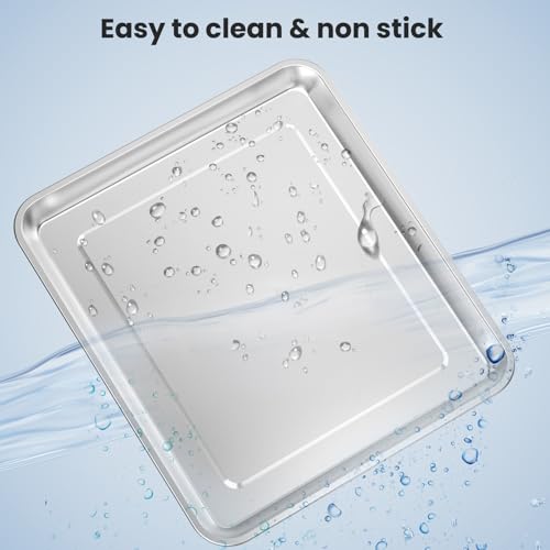 SettleDown Stainless Steel Baking Tray Pan Compatible with Cuisinart Toaster Oven Tray,Suitable for Cuisinart Air Fryer TOA-060 and TOA-065 (For TOA-60/65), Silver