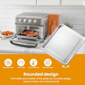 SettleDown Stainless Steel Baking Tray Pan Compatible with Cuisinart Toaster Oven Tray,Suitable for Cuisinart Air Fryer TOA-060 and TOA-065 (For TOA-60/65), Silver