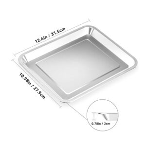 SettleDown Stainless Steel Baking Tray Pan Compatible with Cuisinart Toaster Oven Tray,Suitable for Cuisinart Air Fryer TOA-060 and TOA-065 (For TOA-60/65), Silver