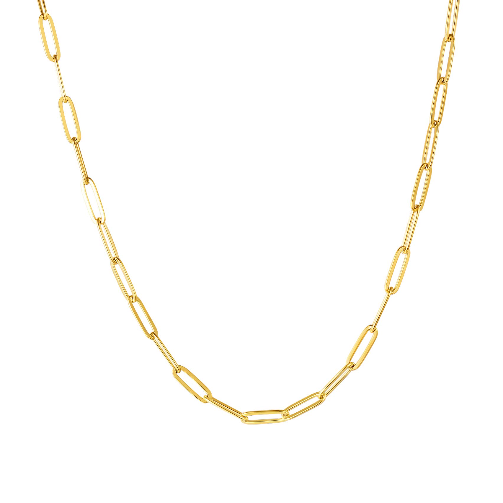 Sunling Stainless Steel Dainty Paperclip Link Chain Necklace for Women Girls with Extension - Silver and Gold Color