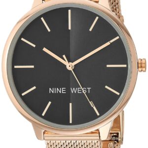 Nine West Women's Japanese Quartz Dress Watch with Stainless Steel Strap, Rose Gold, 20 (Model: NW/1980GYRG)