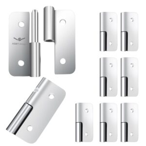 2.5 inch lift off hinges, 304 stainless steel small slip joint flag hinges, removable hinges for wooden metal doors, cabinet doors, metal boxes and more (left handed, 4 pcs)