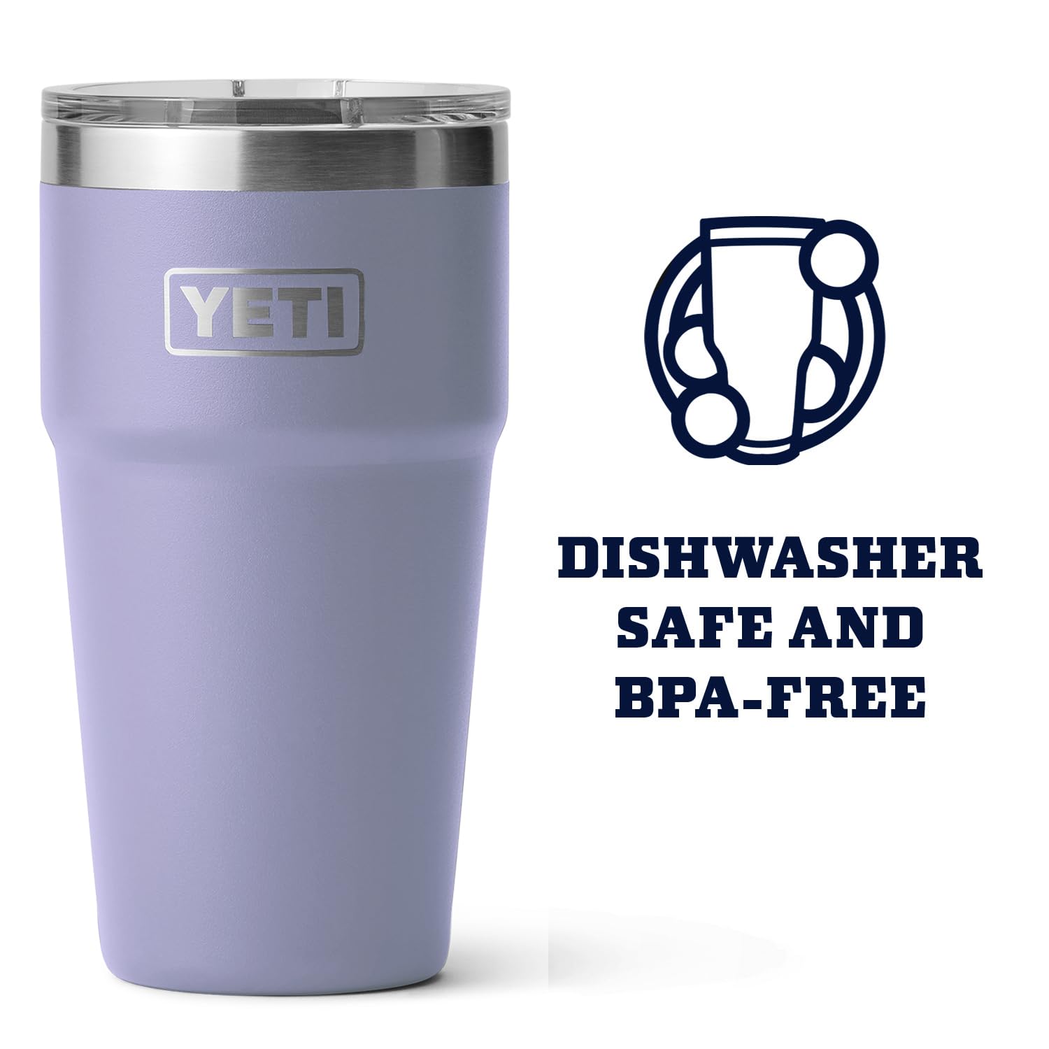 YETI Rambler Stackable Pint, Vacuum Insulated, Stainless Steel with MagSlider Lid, Cosmic Lilac