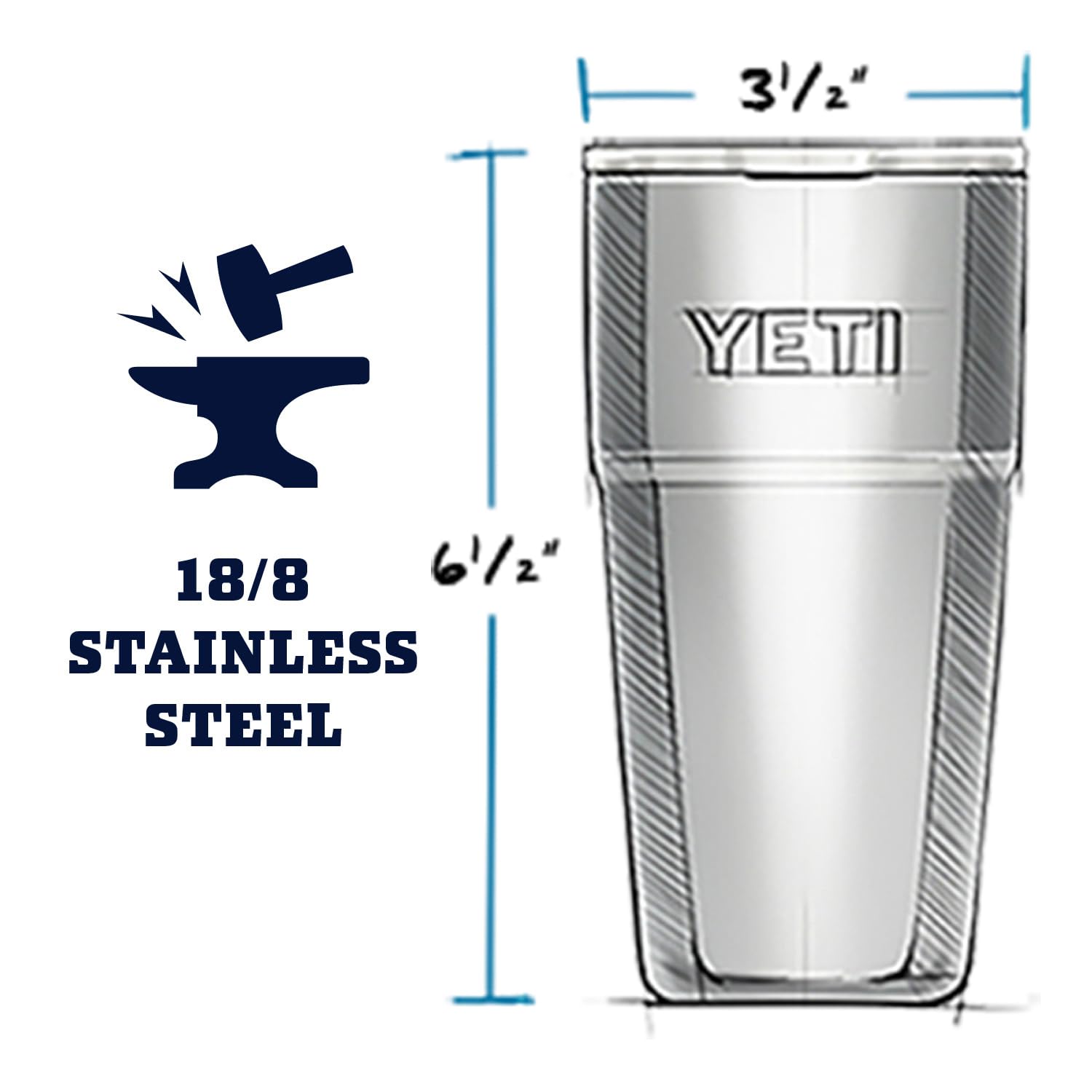 YETI Rambler Stackable Pint, Vacuum Insulated, Stainless Steel with MagSlider Lid, Cosmic Lilac