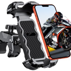 Zewdov Motorcycle Phone Mount, Upgrade Bike Phone Mount [1s Lock][Secure Protection], 360° Rotatable Phone Holder for Mountain Bike/ATV/Scooter Handlebar, Compatible with iPhone/Samsung 4.7-6.7"