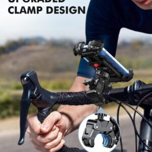 Zewdov Motorcycle Phone Mount, Upgrade Bike Phone Mount [1s Lock][Secure Protection], 360° Rotatable Phone Holder for Mountain Bike/ATV/Scooter Handlebar, Compatible with iPhone/Samsung 4.7-6.7"