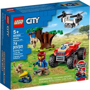 lego city wildlife rescue atv 60300 building kit; fun wildlife playset; top toy for kids; new 2021 (74 pieces)