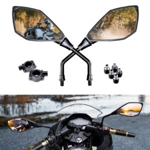 shejisi universal motorcycle atv rearview mirror is suitable for 7/8" handlebars，compatible with polaris sportsman scrambler，can-am outlander，honda grom trx，kawasaki ninja,kymco，yamaha,suzuki