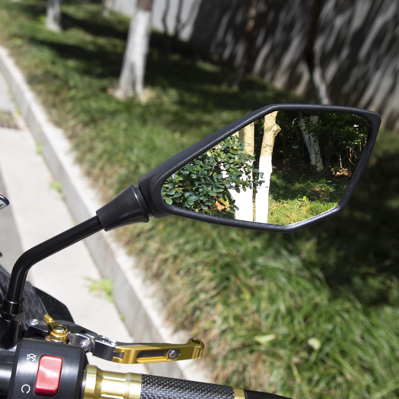 SHEJISI Universal Motorcycle ATV Rearview Mirror is Suitable for 7/8" Handlebars，Compatible with Polaris Sportsman Scrambler，Can-Am Outlander，Honda Grom TRX，Kawasaki Ninja,KYMCO，Yamaha,Suzuki