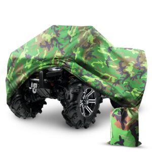 tokept atv waterproof cover, 210d all weather protection quad bike cover from snow, rain or sun, fits up to 86 inch 4 wheelers (camouflage xxl)