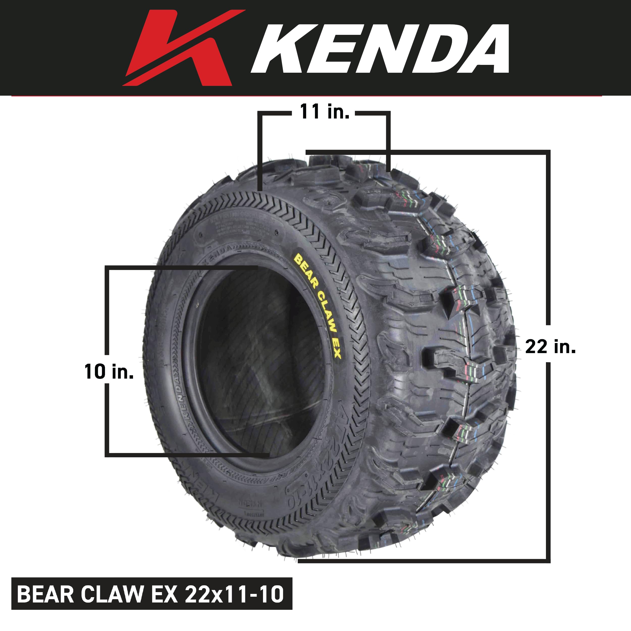 Kenda Bear Claw EX 22x11-10 ATV 6 PLY Tire (2 Pack)