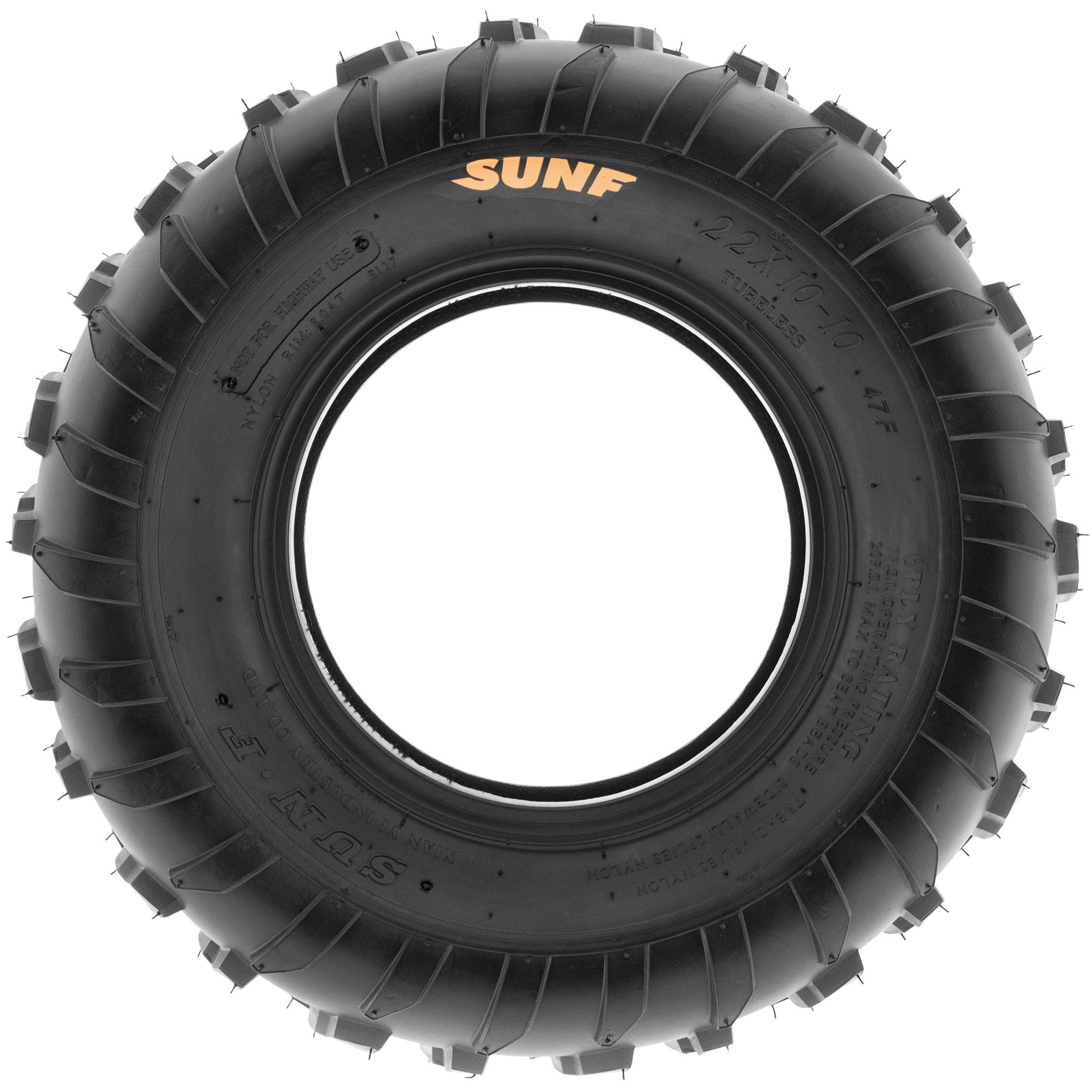 Set of 2 SunF A006-22x10-10 - ATV/UTV Utility Off-Road Tires, 6 PR