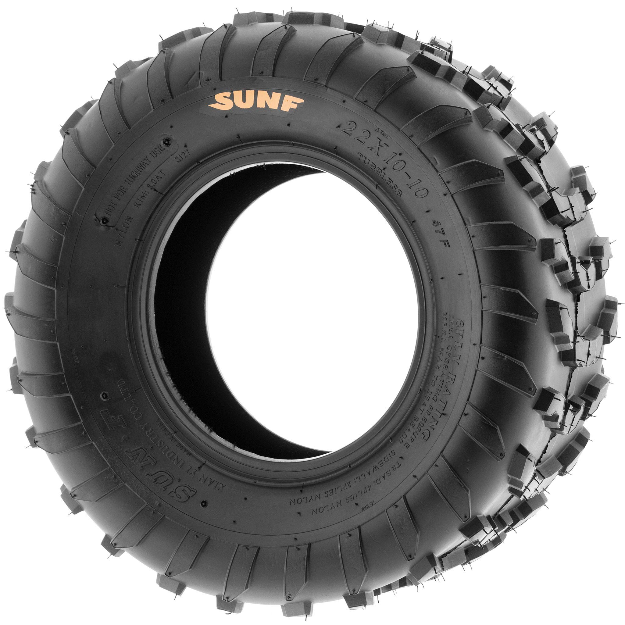 Set of 2 SunF A006-22x10-10 - ATV/UTV Utility Off-Road Tires, 6 PR