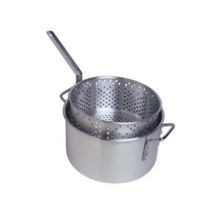 camp chef aluminum cooker pot - indoor & outdoor cooking pot set with strainer & cooking pot - 10.5 quart