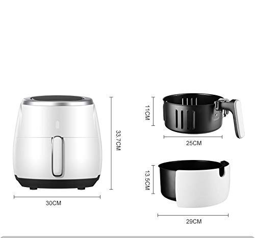 Multifunction Digital air fryer with 6.4 l oil-free French fries electric oven timer and fully adjustable temperature control for healthy oil-free and low-fat cooking LED display non-stick