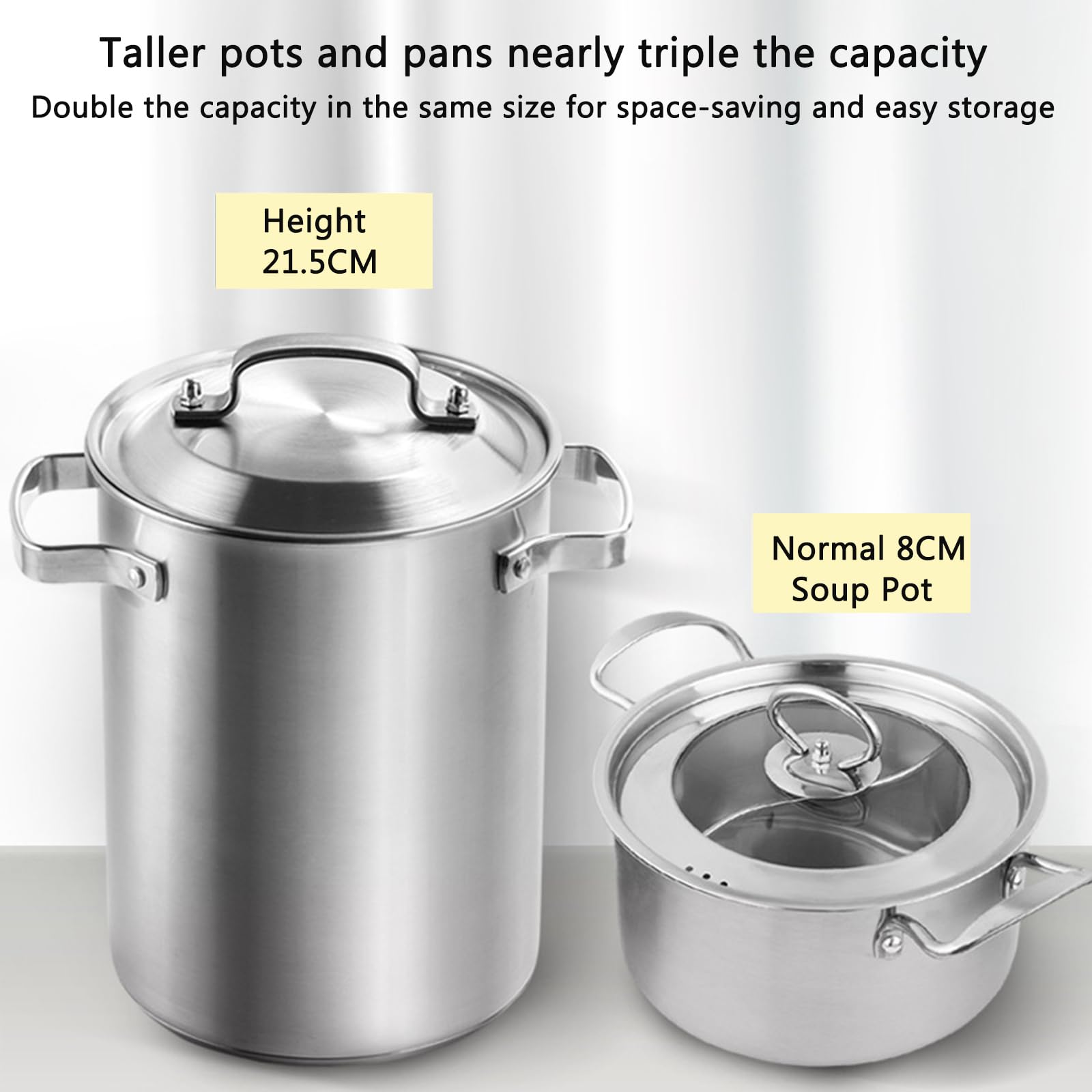 Stainless Steel Vertical Cooker/Steamer - 4L Asparagus Vegetable Pot Home Deep Fryer Pot Japanese Tempura Deep Frying Pot with Strainer Basket and Lid for Kitchen French Fries, Chicken