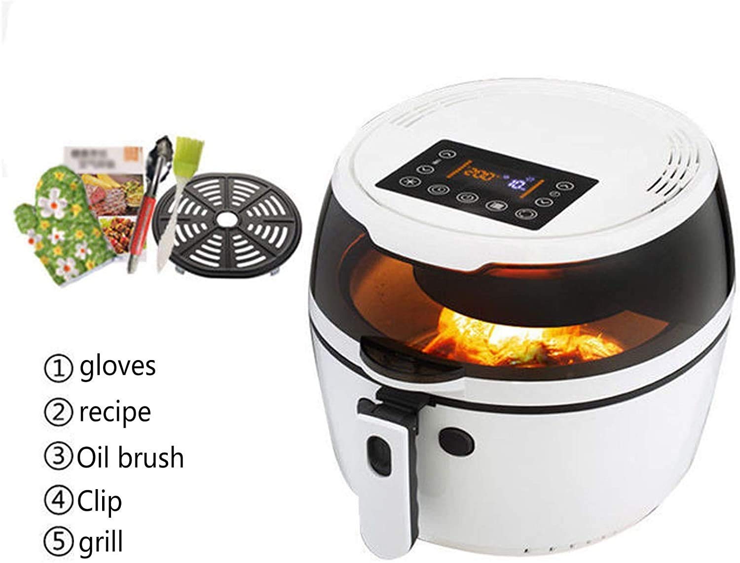 Air Fryer Oven Stove French Fries Machine 8 Liters Oil-Free Air Healthy Fryer Household Automatic Stir Fry Multi-Function Fries Machine Oven Electric Fryer, Adjustable Temperature Contr