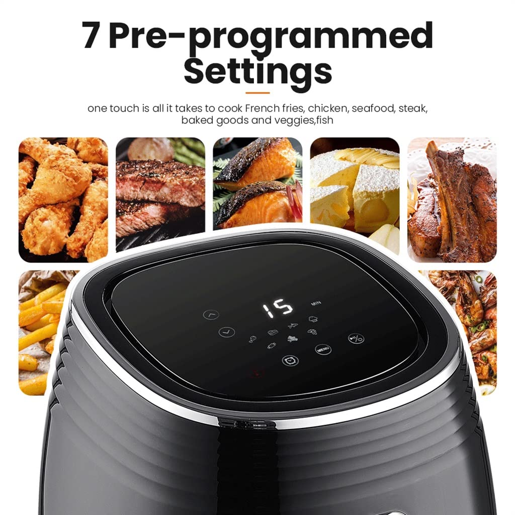 Touch Screen Air Fryer, Home Oil-Free Electric Fryer Oven, 2022 French Fries & Roaste (Color : Black, Size : 336 * 273 * 309mm) Commemoration Day