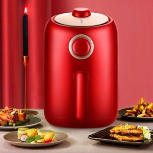 2L Mini Electric Air Fryer Double rotary knob design Multifunctional Oil-free French Fries Food Fryer Household Electric Frying Pot Commemoration Day