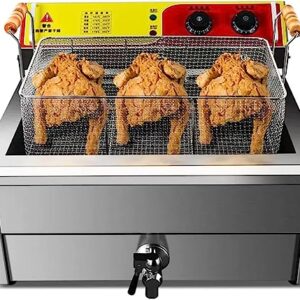 Electric Deep Fat Fryer, Frying Machine, Deep Fryer Polished Stainless Steel Tank Chip Fryers For Home And Commercial, Easy Clean, Large Electric Fryer For French Fries Chicken Shrimp (Size : 18L)