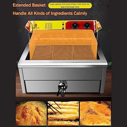 Electric Deep Fat Fryer, Frying Machine, Deep Fryer Polished Stainless Steel Tank Chip Fryers For Home And Commercial, Easy Clean, Large Electric Fryer For French Fries Chicken Shrimp (Size : 18L)