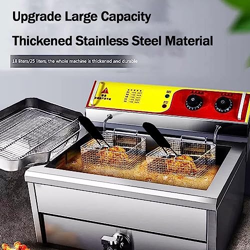 Electric Deep Fat Fryer, Frying Machine, Deep Fryer Polished Stainless Steel Tank Chip Fryers For Home And Commercial, Easy Clean, Large Electric Fryer For French Fries Chicken Shrimp (Size : 18L)