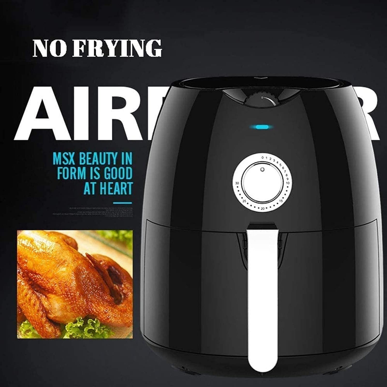 Air Fryer for Home Use 4.5L Electric Fryer LED Touch Screen Oven French Fries Machine Double Pot Large Capacity with Timing Function White Every Family