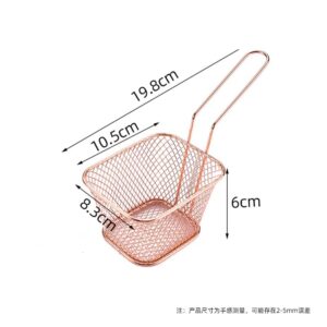 AirBnk Stainless Steel French Fry Fryer Basket - Snack Fryer Mesh Basket with Oil Draining Rack - Chicken Fry Basket - Fryer Basket for Fries (Silver)