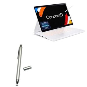 BoxWave Stylus Pen Compatible with Acer ConceptD 7 Ezel (CC715-72G) - DualTip Capacitive Stylus, Fiber Tip Disc Tip Capacitive Stylus Pen for Acer ConceptD 7 Ezel (CC715-72G) - Metallic Silver