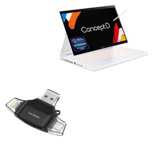 boxwave smart gadget compatible with acer conceptd 7 ezel (cc715-72g) - allreader sd card reader, microsd card reader sd compact usb for acer conceptd 7 ezel (cc715-72g) - jet black