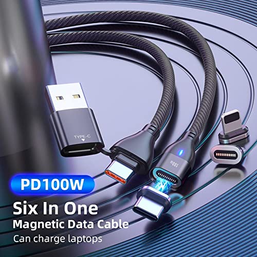 BoxWave Cable Compatible with Acer ConceptD 7 Ezel CC715-71-7163 (15.6 in) - MagnetoSnap PD AllCharge Cable (100W), Magnet PD 100W Charging Cable USB Type-C Micro USB - Jet Black