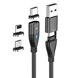 BoxWave Cable Compatible with Acer ConceptD 7 Ezel CC715-71-7163 (15.6 in) - MagnetoSnap PD AllCharge Cable (100W), Magnet PD 100W Charging Cable USB Type-C Micro USB - Jet Black