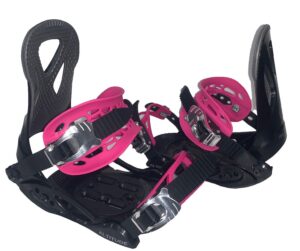 altitude girls jr ripper snowboard bindings 4x4 burton 3d & est (sizes 2-6) black/grey/pink