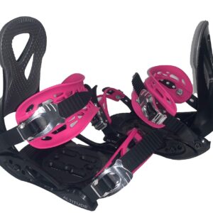 ALTITUDE Girls JR Ripper Snowboard BINDINGS 4x4 Burton 3D & EST (Sizes 2-6) Black/Grey/Pink