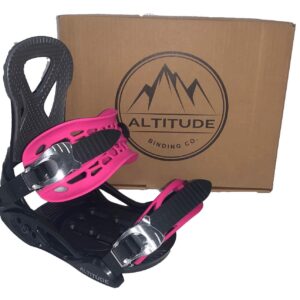 ALTITUDE Girls JR Ripper Snowboard BINDINGS 4x4 Burton 3D & EST (Sizes 2-6) Black/Grey/Pink