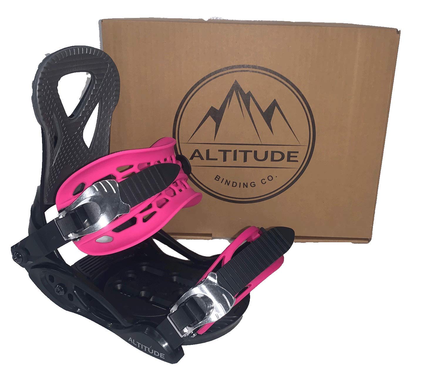 ALTITUDE Girls JR Ripper Snowboard BINDINGS 4x4 Burton 3D & EST (Sizes 2-6) Black/Grey/Pink