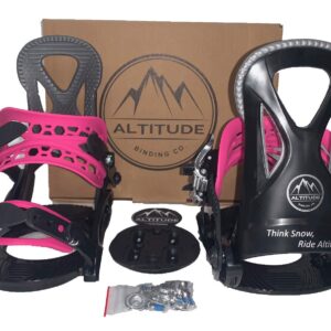 ALTITUDE Girls JR Ripper Snowboard BINDINGS 4x4 Burton 3D & EST (Sizes 2-6) Black/Grey/Pink