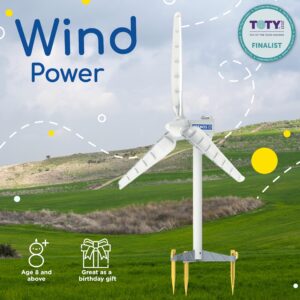 Thames & Kosmos Wind Power V4.0 STEM Experiment Kit | Build a 3ft Wind Turbine to Generate Electricity | Learn about Renewable Energy & Power a Small Model Car | Weatherproof for Outdoor Use