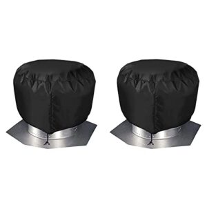 turbine roof vent cover house - nopwer roof turbine hoods shield canvas 20" x 20" 2pcs black