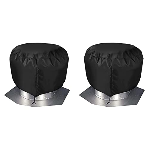 Turbine Roof Vent Cover House - Nopwer Roof Turbine Hoods Shield Canvas 20" x 20" 2Pcs Black