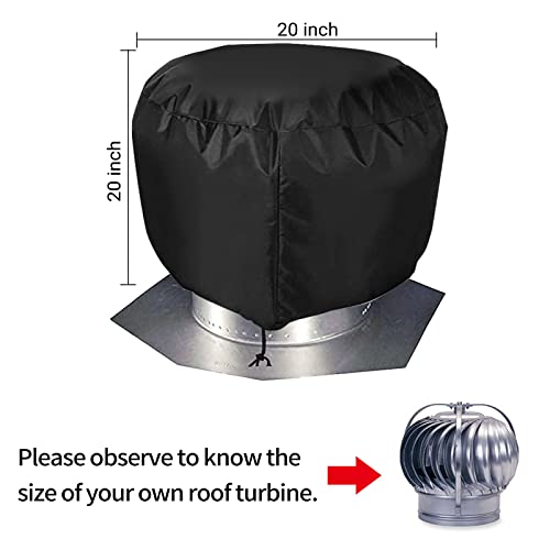 Turbine Roof Vent Cover House - Nopwer Roof Turbine Hoods Shield Canvas 20" x 20" 2Pcs Black