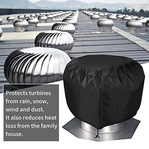 Turbine Roof Vent Cover House - Nopwer Roof Turbine Hoods Shield Canvas 20" x 20" 2Pcs Black