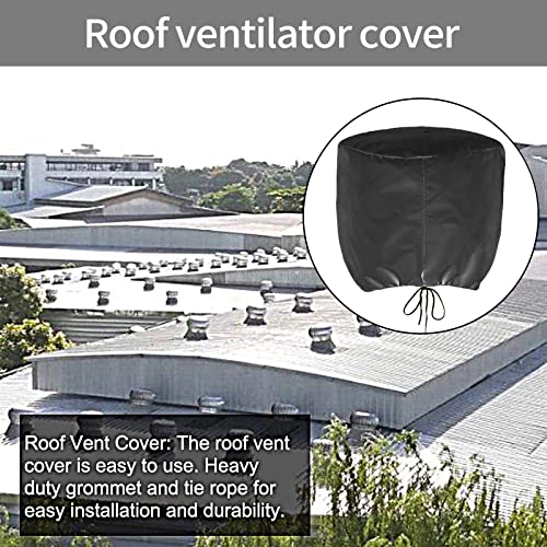 Turbine Roof Vent Cover House - Nopwer Roof Turbine Hoods Shield Canvas 20" x 20" 2Pcs Black