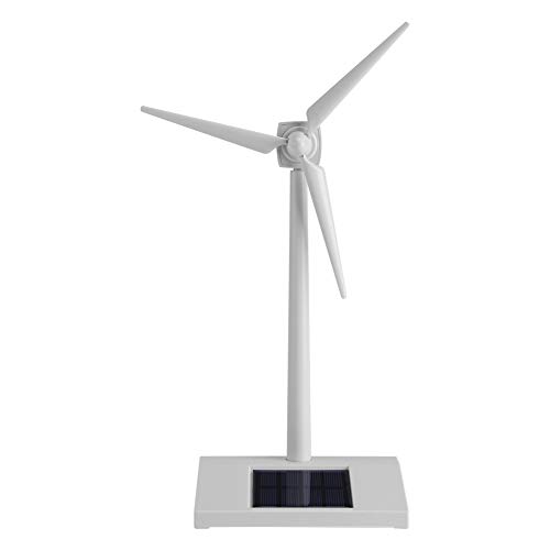 MAVIS LAVEN Solar Powered Wind Mill Model, Desktop Wind Turbine Toy, Science Teaching Tool for Children, Home Decor Ornament Windmill