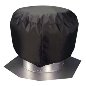 turbine roof vent cover house, black roof turbine hoods shield canvas, adjustable drawstring turbine ventilator cover (20"x20"inches)